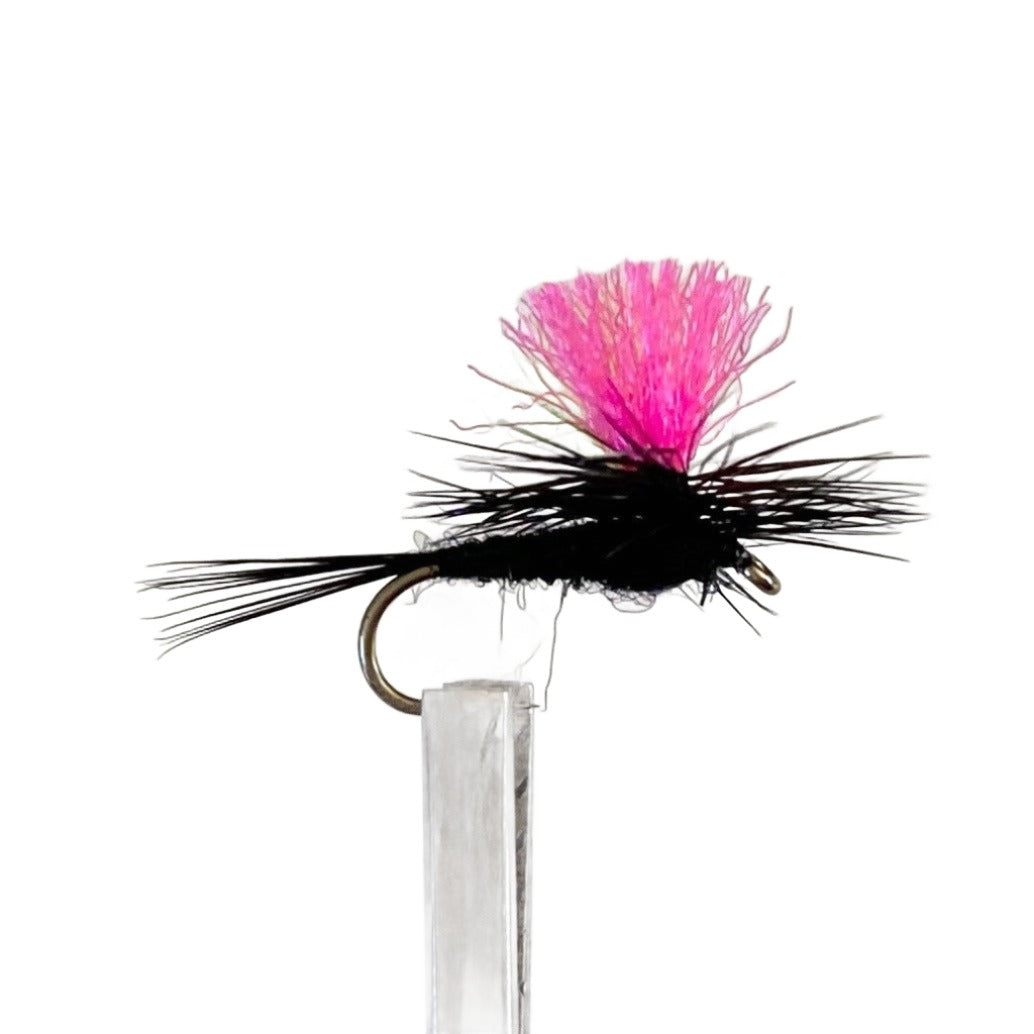 Black Spinner Dry Fly - Hi-Vis Parachute Barbless X 6 – essential Flyfisher